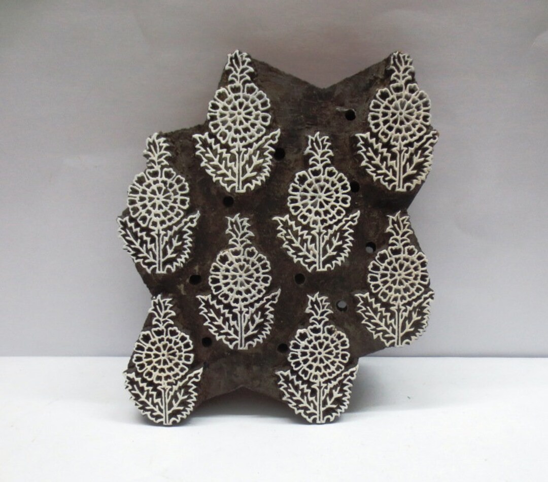Ethnic Indian Floral BUTI Motif Hand Carved Wooden Block Stamp for ...