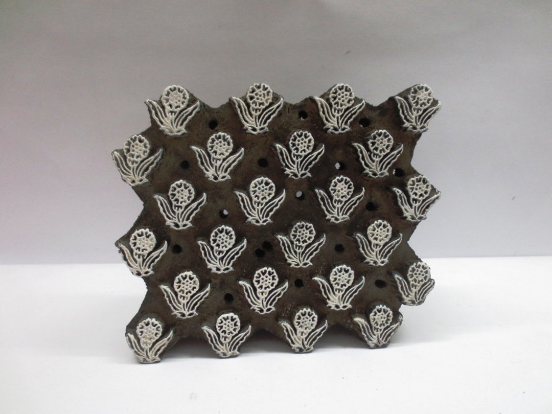 Indian Fine Unique Buti Design Motif LARGE Hand Carved Wooden Block ...