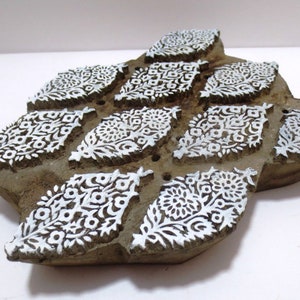 Buy Indian Wooden Hand Carved Textile Printing Fabric Block / Stamp ...