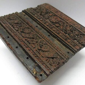 Buy Antique Indian Wooden Hand Carved Textile Printing Fabric Block ...