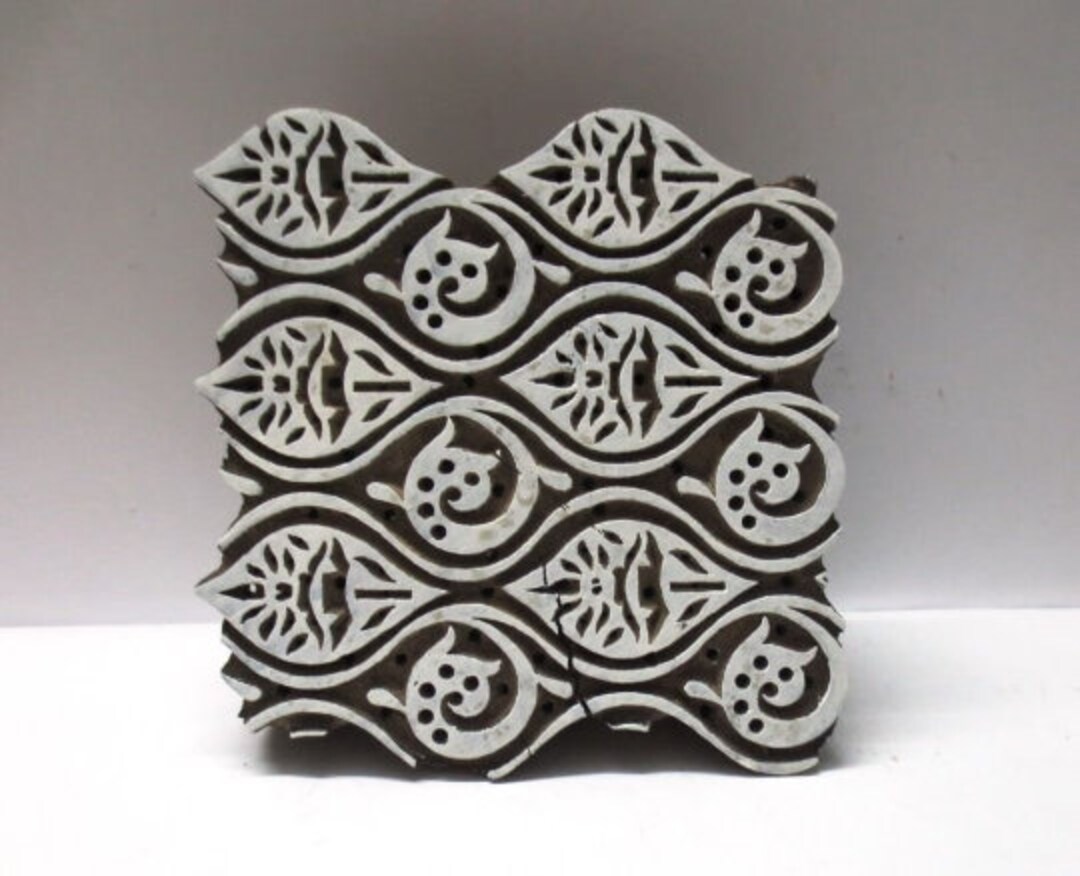 Buy Indian Wooden Hand Carved Textile Printing Fabric Block / Stamp ...