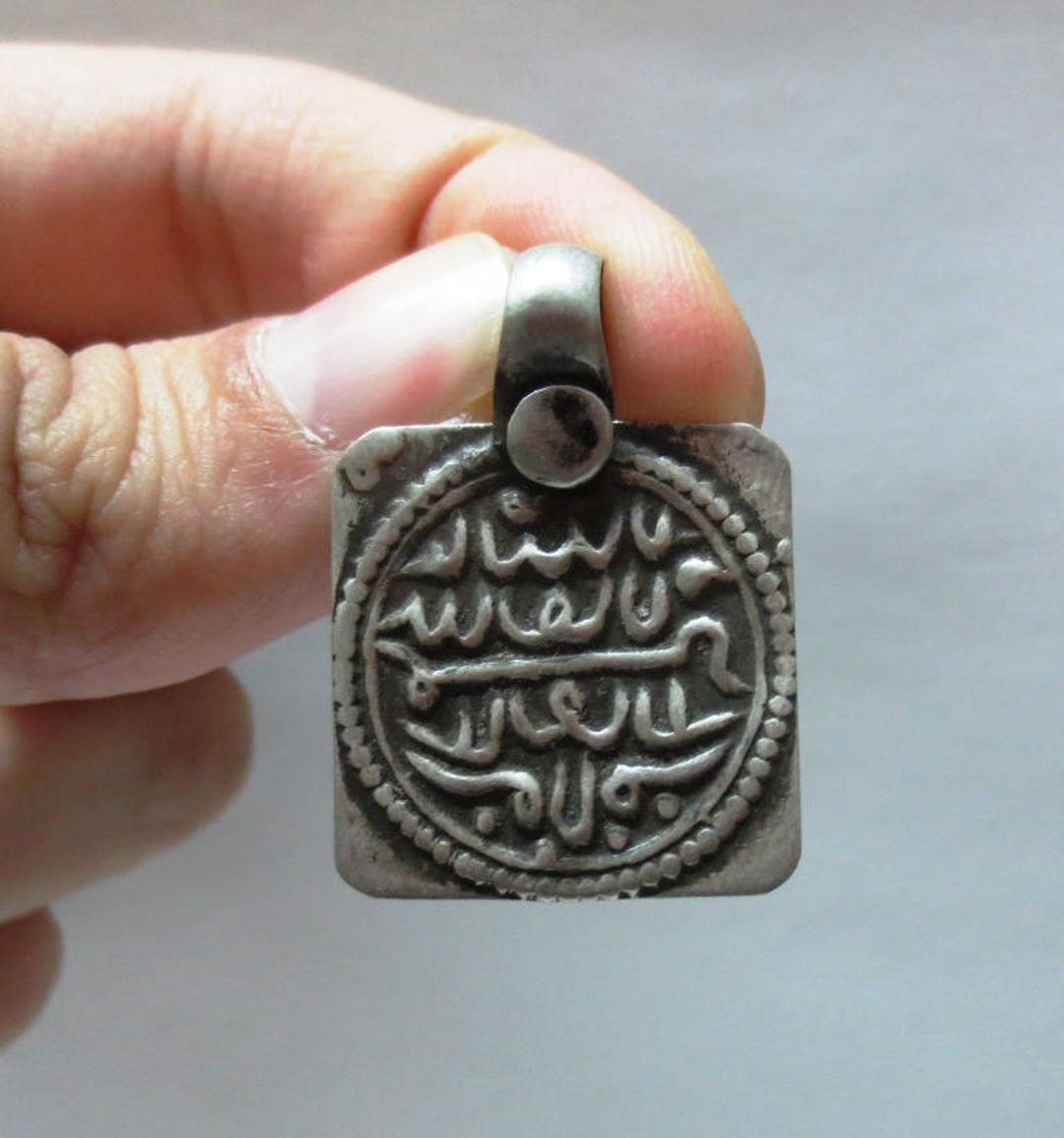 Ancient Antique Old Silver Islamic Calligraphy Amulet Pendant Talisman ...