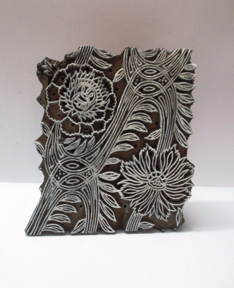 Antique Indian Wooden Hand Carved Textile Printing Fabric - Etsy