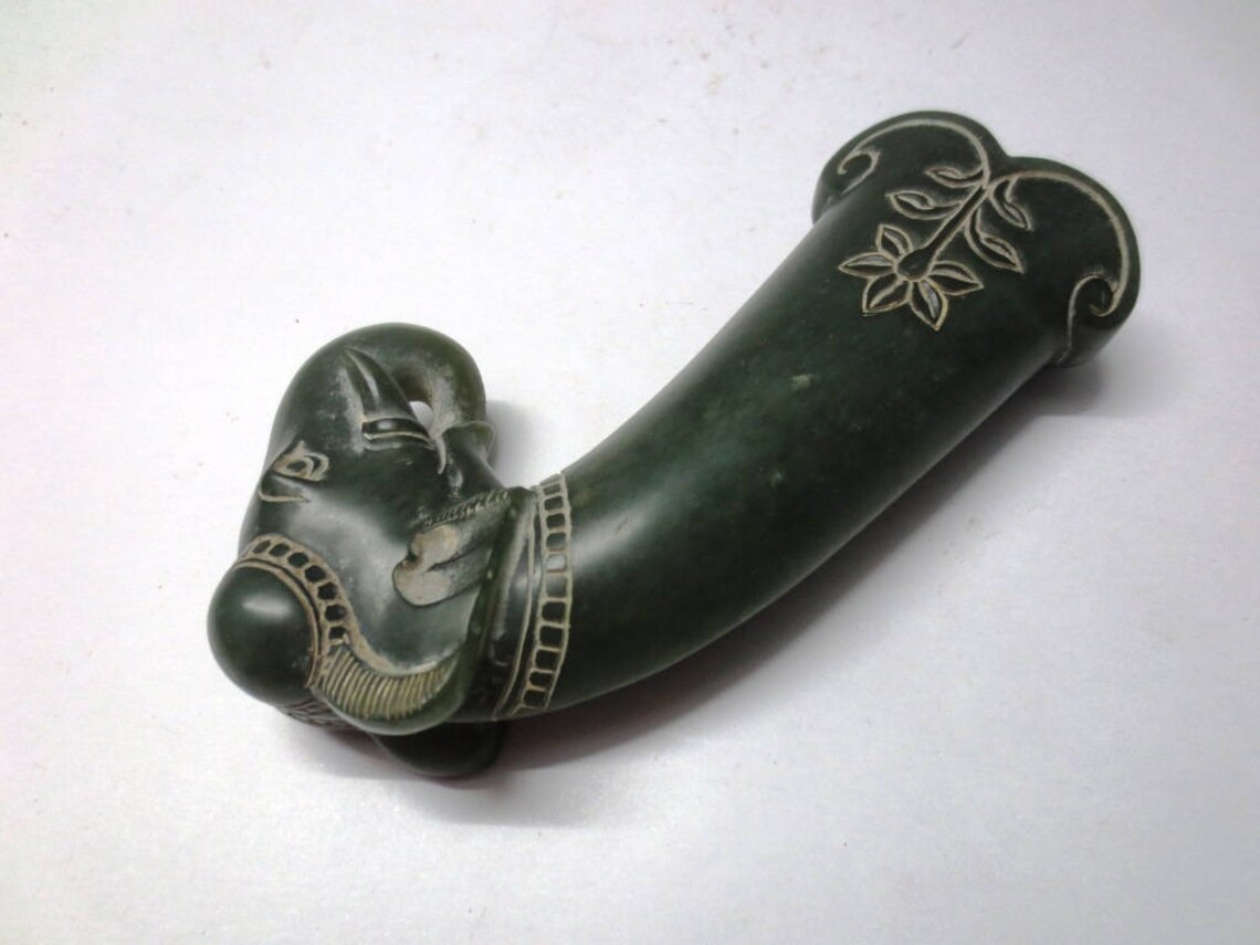 Hand Carved Indian Jade Stone Dagger / Sword Hilt Elephant - Etsy