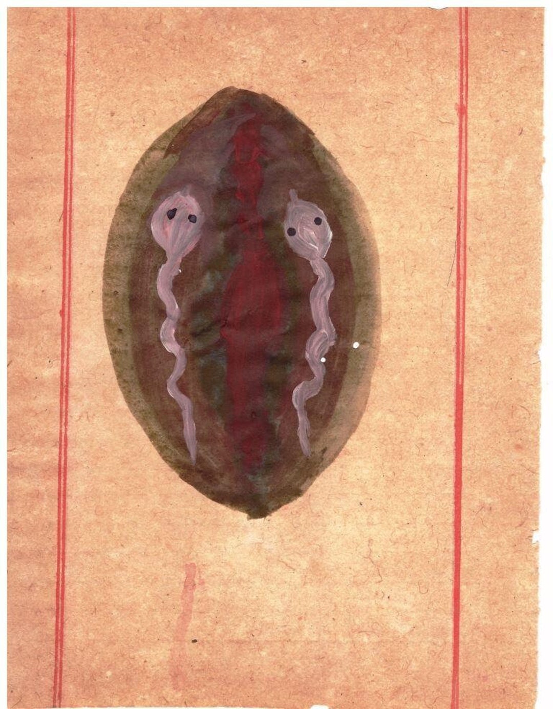 Snake Painting Handmade Snake Tantra Yoni Painting 1980's Aged Old ...