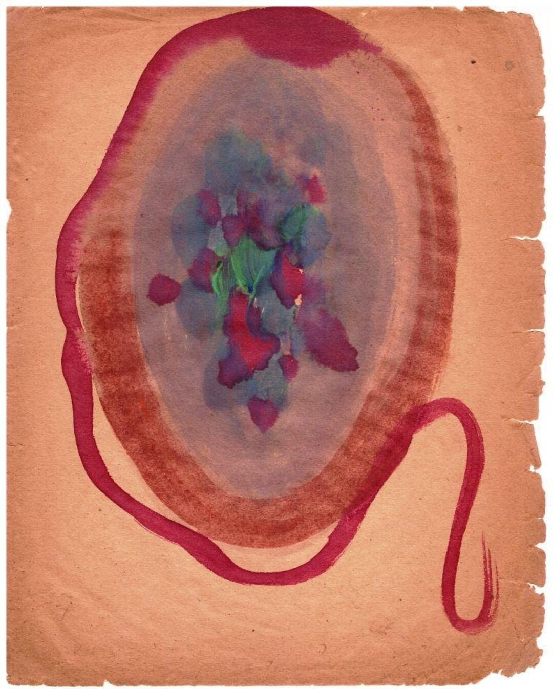 Snake Painting Handmade Snake Tantra Yoni Painting 1980's Highly Aged ...