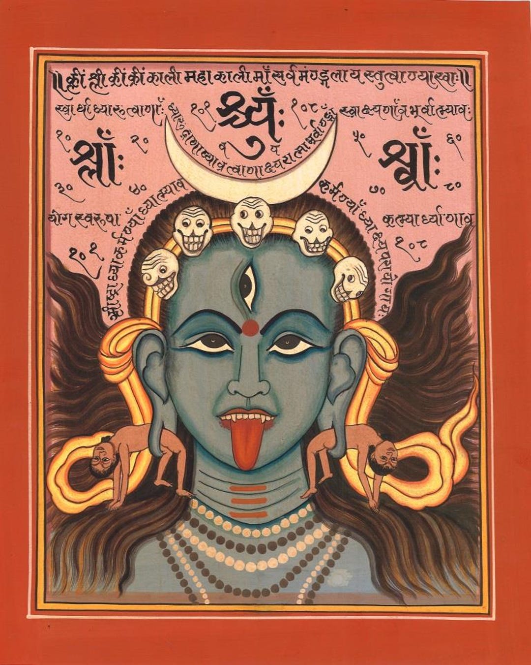 Vintage Indian Tantra Art Painting: Tantric Manifestation Goddess ...
