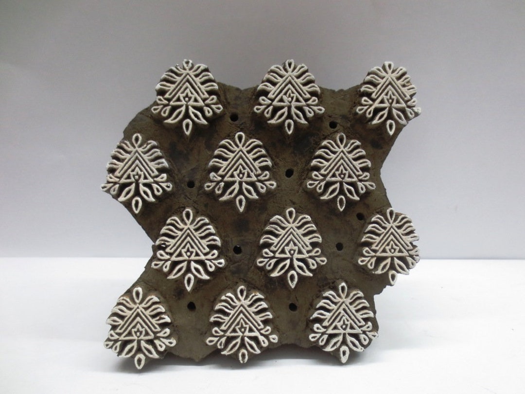 Ethnic Indian UNIQUE Motif Hand Carved Wooden Block Stamp for Printing ...