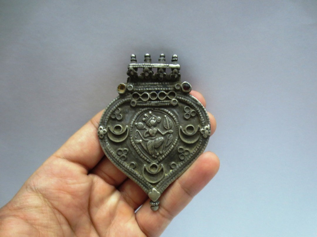 Antique Silver Hanuman Hindu Amulet Pendant Rajasthan India 36 Grams - Etsy