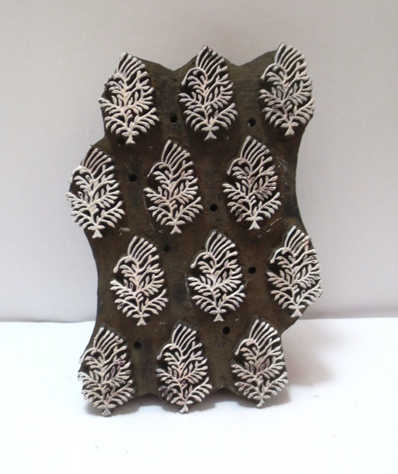 VINTAGE Floral Buti Design Motif Hand Carved Wooden Block Stamp for ...