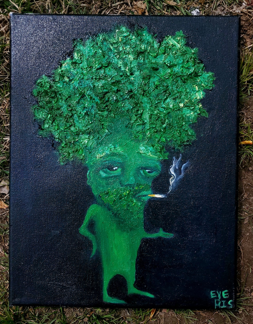 Billy Joe Broccoli Smoking Vegetable Original Oil Painting 11x14 Inches ...
