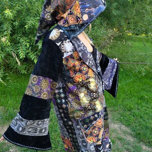 Patchwork Witch Cloak Wizard Robe With Bell Sleeves M/L - Etsy