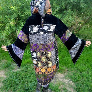 Patchwork Witch Cloak Wizard Robe With Bell Sleeves M/L - Etsy
