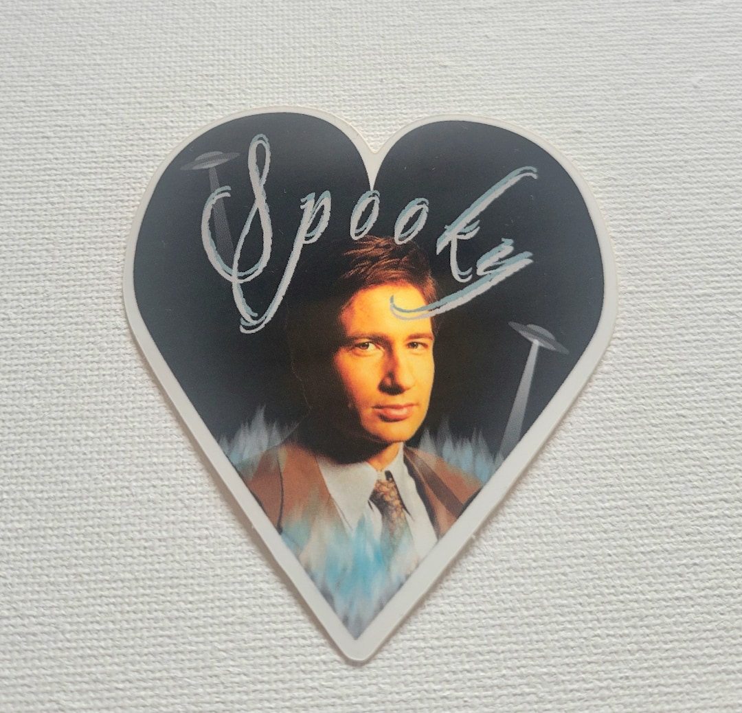 SMALL Spooky Mulder X-files Mini 2.5 Inch Heart UFO Sticker - Etsy