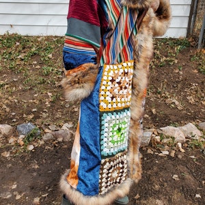 The Granny Square Pimp Coat Duster With Faux Fur Trim - Etsy