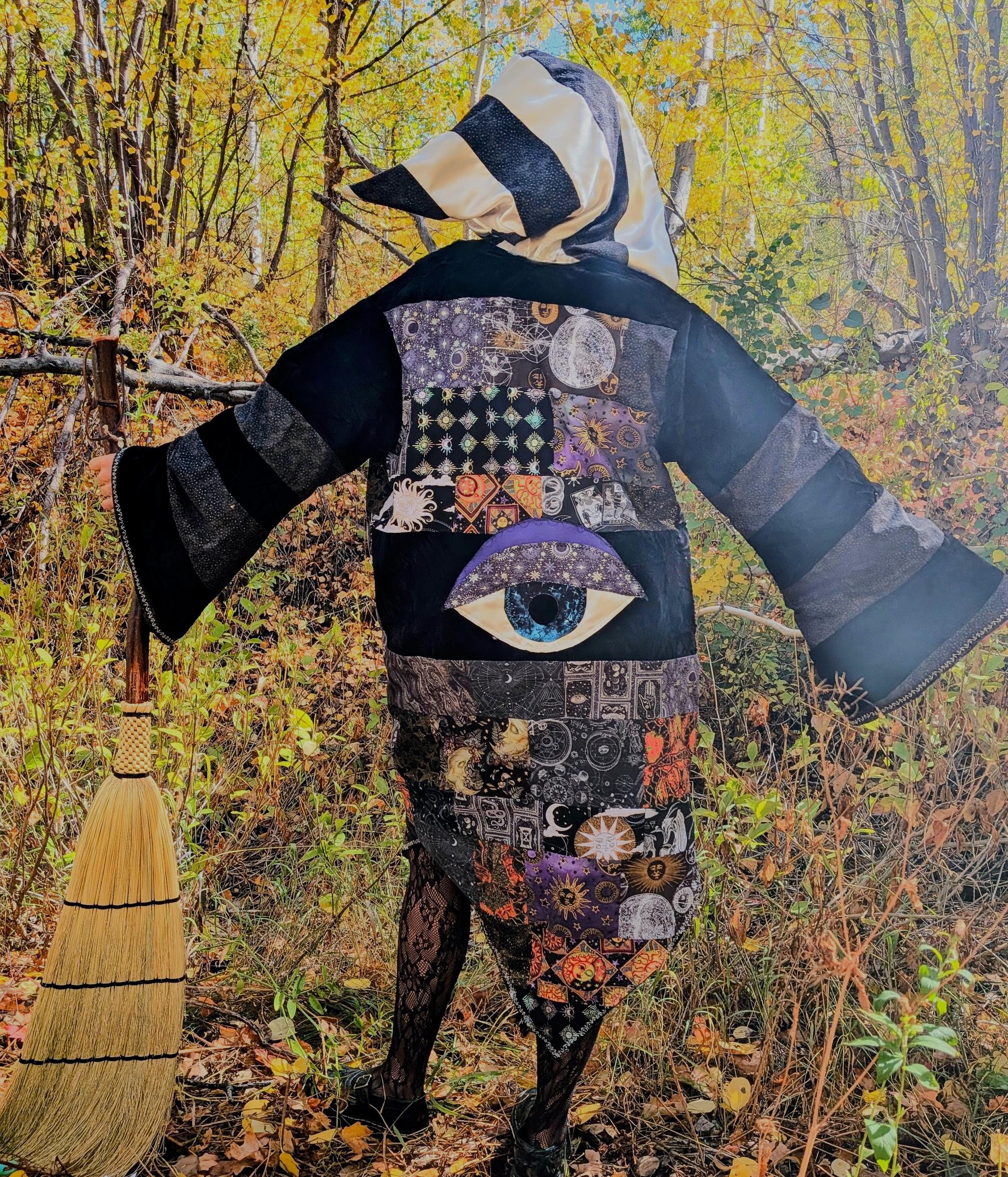 Patchwork Witch Wizard Cloak With Bell Sleeves - Etsy