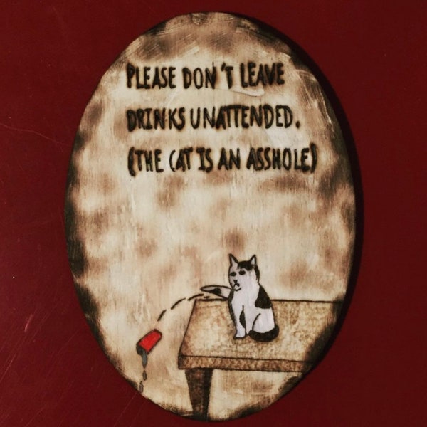 Asshole Cat Sign Etsy