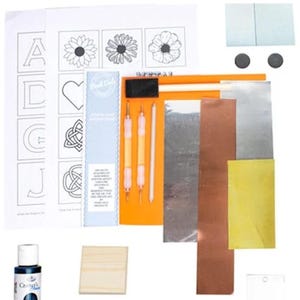 Complete Metal Embossing Kit, Metal Craft Kit, 7 Projects, Starter Kit ...