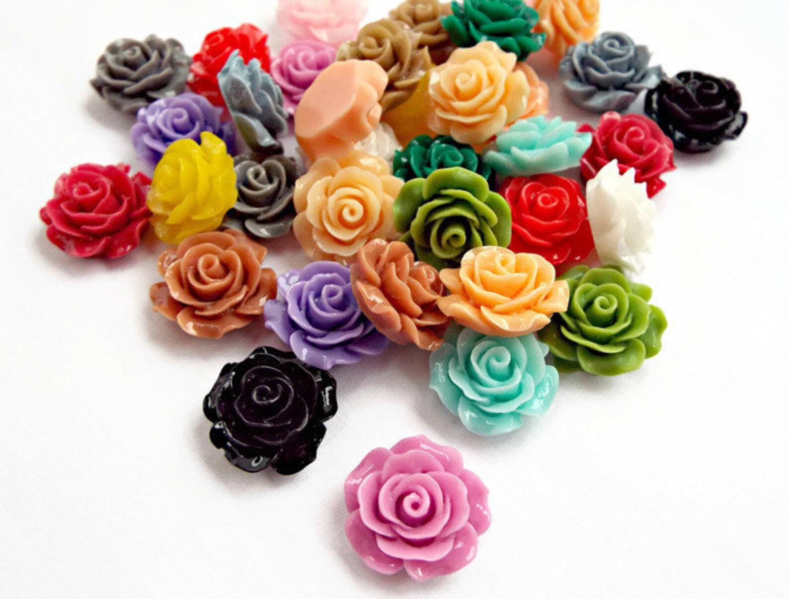 30 Flower Cabochons 20mm Rose Cabochons Flower - Etsy UK