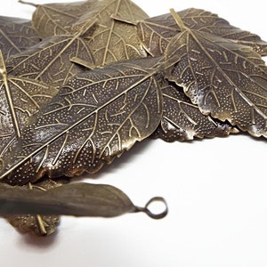 Large Bronze Leaf Pendants, 65mm Leaf Embellishments, Pack of 10 or 20 ...