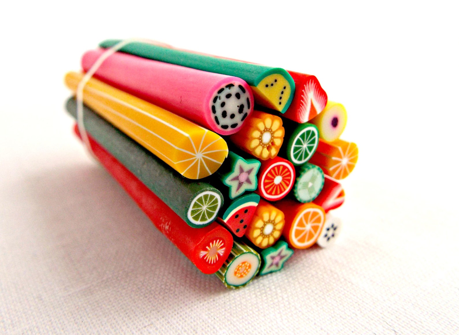20 Fimo Canes Mixed Fruit Canes Polymer Clay Canes 2 Inch - Etsy UK
