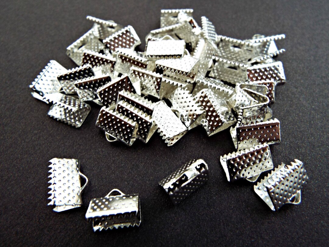 Silver Crimps 50/25 Ribbon End Crimps Cord Ends Silver - Etsy UK