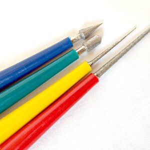 Diamond Bead Reamers, Set of 4 Reamers, Smooth Bead Holes, Diamond ...