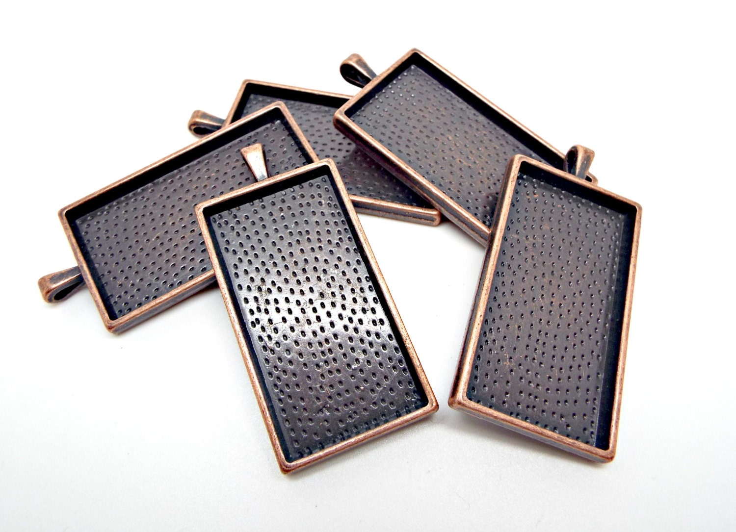 5 Copper Bezel Trays Copper Pendant Base Rectangle Setting | Etsy