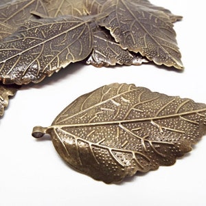 Large Bronze Leaf Pendants, 65mm Leaf Embellishments, Pack of 10 or 20 ...