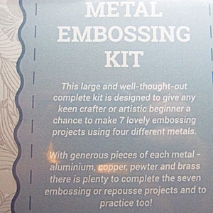 Complete Metal Embossing Kit, Metal Craft Kit, 7 Projects, Starter Kit ...