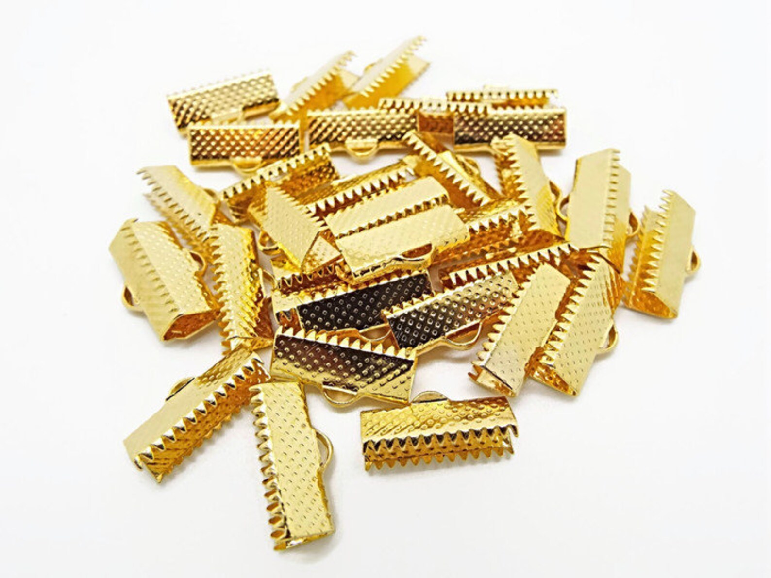 16mm Ribbon Ends 5 Colors Pack of 25 Textured End Crimps | Etsy