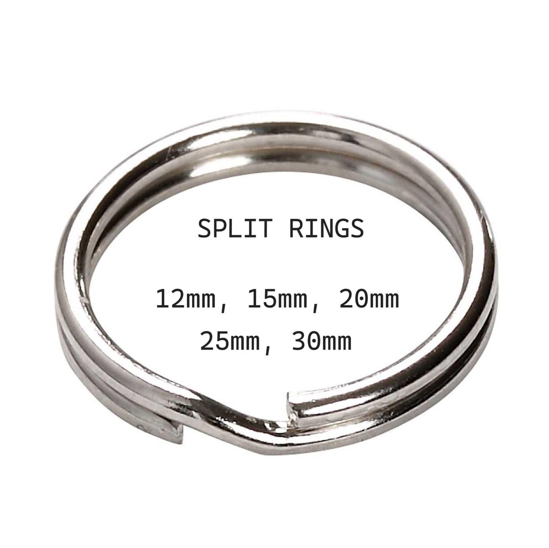20 Silver Split Rings 12mm 15mm 20mm 25mm 30mm, Keyring Loop, Jewelry ...