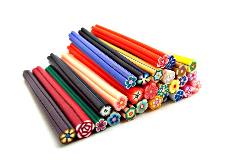 20 Clay Canes Mixed Flower Canes Polymer Clay Canes 2 Inch - Etsy UK