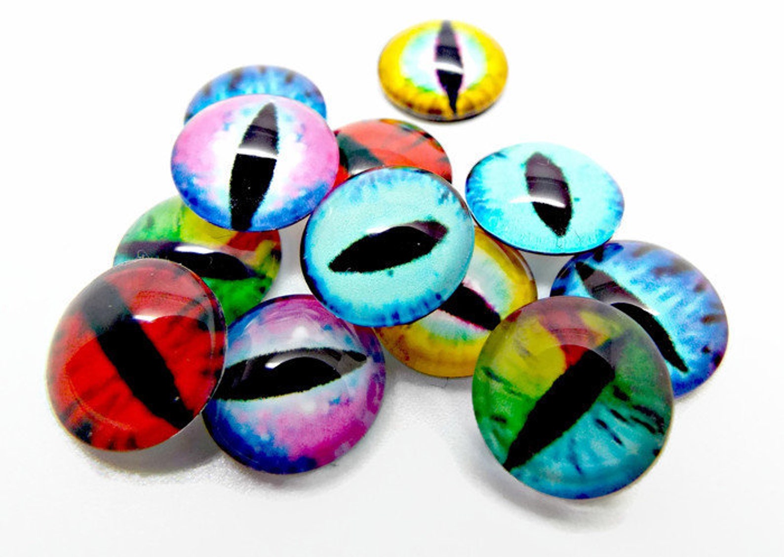 12mm Glass Eyes 12 Eye Cabochons Photo Cabochons Dragon - Etsy
