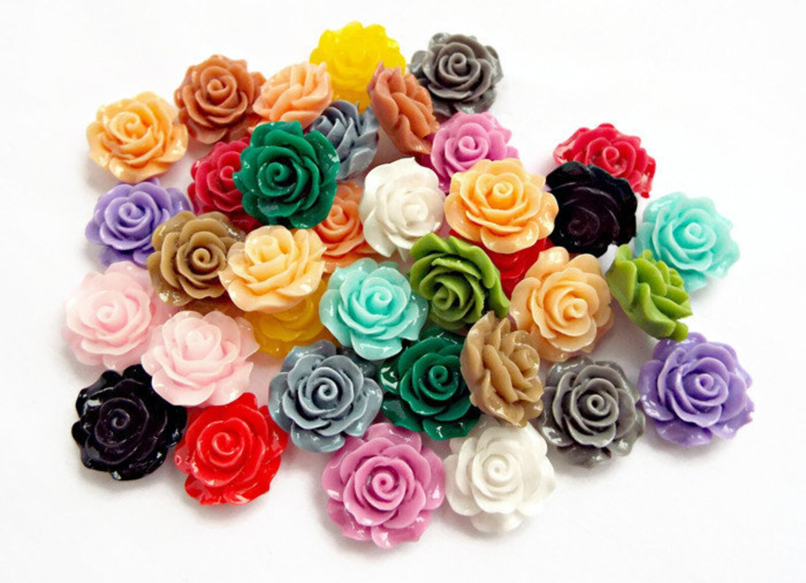 30 Flower Cabochons 20mm Rose Cabochons Flower - Etsy UK