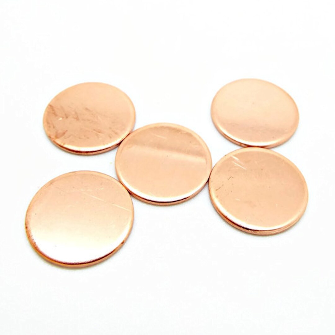16mm Copper Blanks, 5 Copper Discs, Stamping Blanks, Metal Discs, 1mm ...