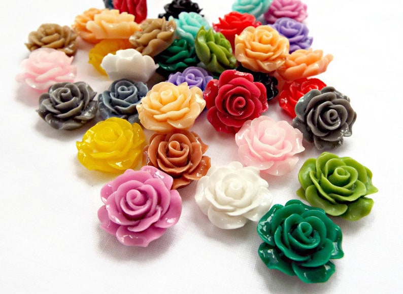30 Flower Cabochons 20mm Rose Cabochons Flower - Etsy UK