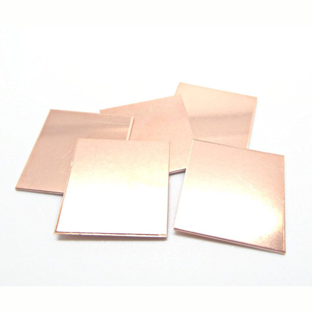 5x 25mm Copper Squares, Stamping Copper, 1mm Thick, Copper Blanks ...