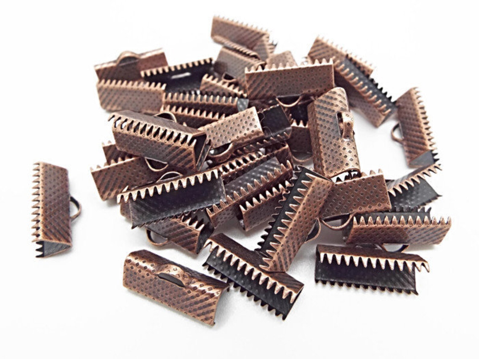 16mm Ribbon Ends 5 Colors Pack of 25 Textured End Crimps | Etsy