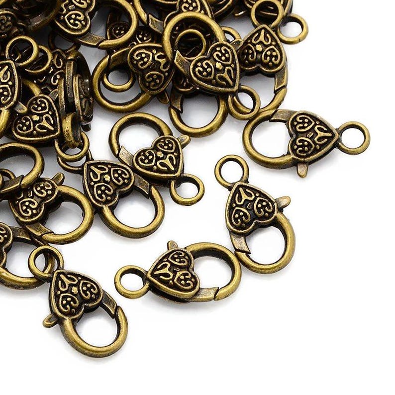 10 Bronze Clasps, Giant Clasps, Antique Bronze, Metal Clasps, Large ...