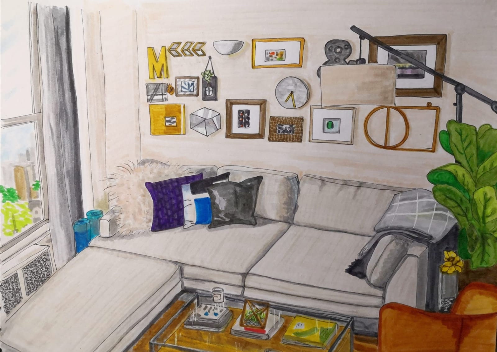 Custom Made Drawing of Your House or Interior - Etsy