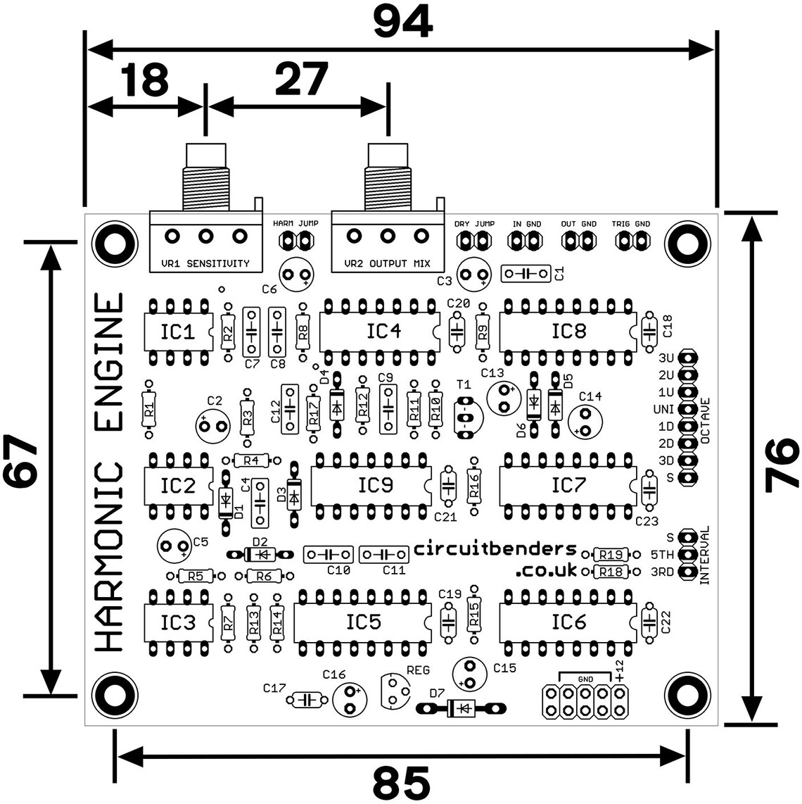 Harmonic Engine PCB E&MM Harmony Generator clone for Synth | Etsy