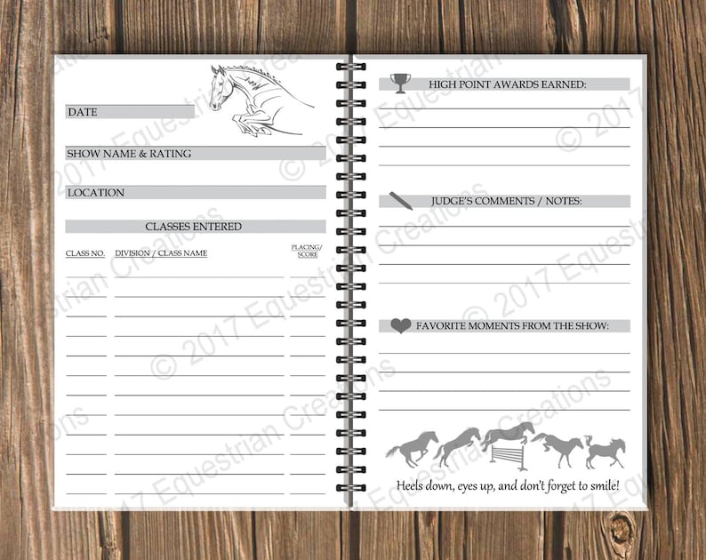 Horse Show Journal: Track Your Competition Results and More in - Etsy