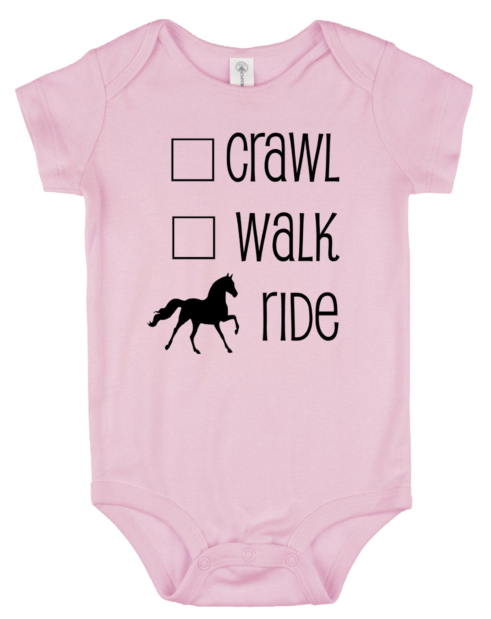 Crawl, Walk, Ride! Horse Bodysuit for Babies - Infant Boy, Girl, or ...