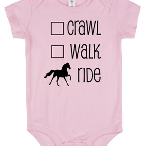 Crawl, Walk, Ride! Horse Bodysuit for Babies - Infant Boy, Girl, or ...
