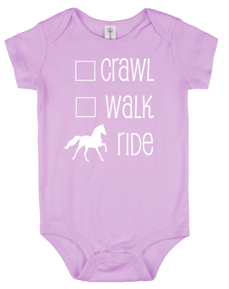 Crawl, Walk, Ride! Horse Bodysuit for Babies - Infant Boy, Girl, or ...
