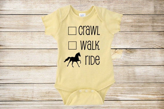 Crawl Walk Ride Horse Bodysuit for Babies Infant Boy | Etsy