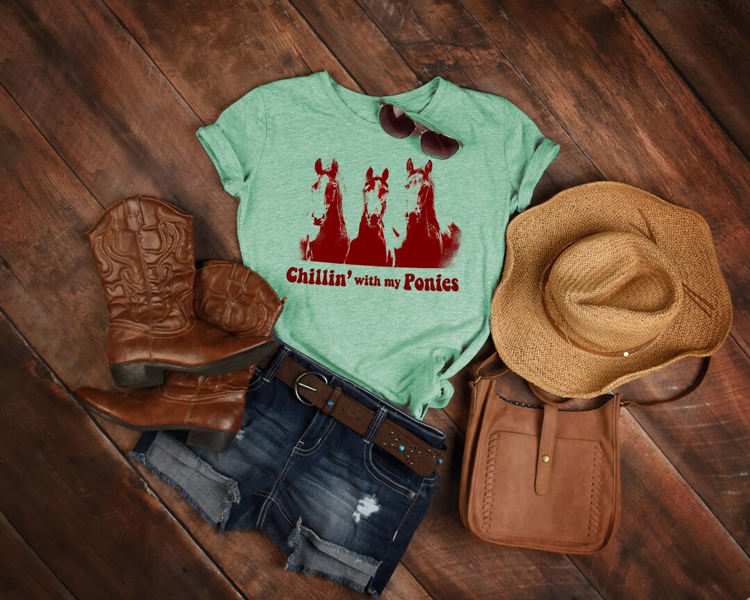 Chillin' With My Ponies Adult Unisex T-shirt - Equestrian Women's ...