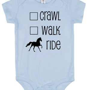 Crawl, Walk, Ride! Horse Bodysuit for Babies - Infant Boy, Girl, or ...