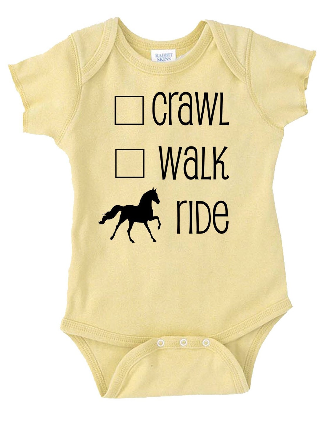 Crawl, Walk, Ride! Horse Bodysuit for Babies - Infant Boy, Girl, or ...